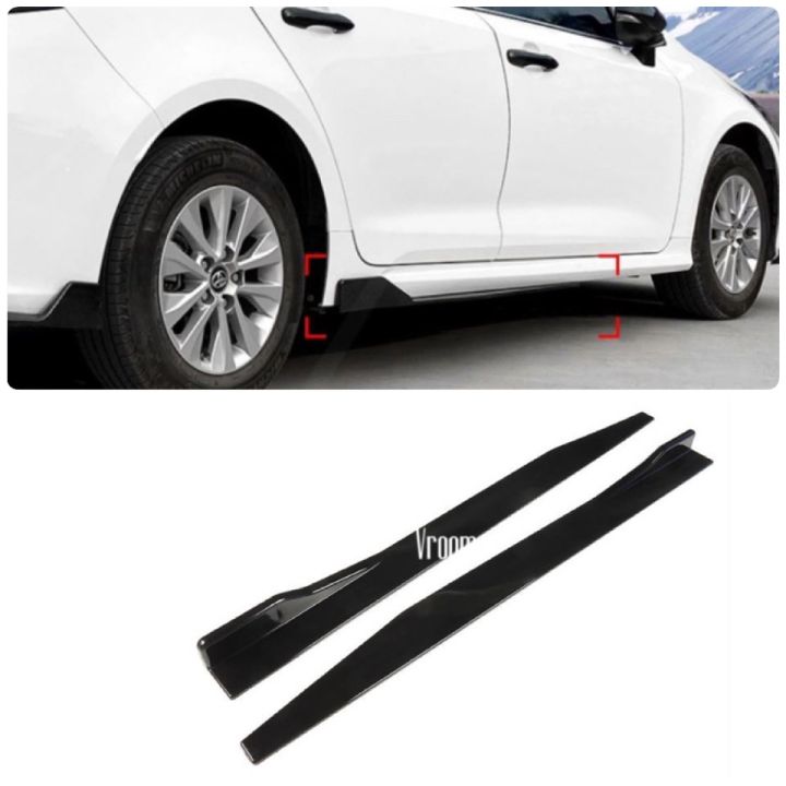 Car Universal Black Glossy Side Skirt Diffuser Body Kit Lip 45cm 74.5cm ...