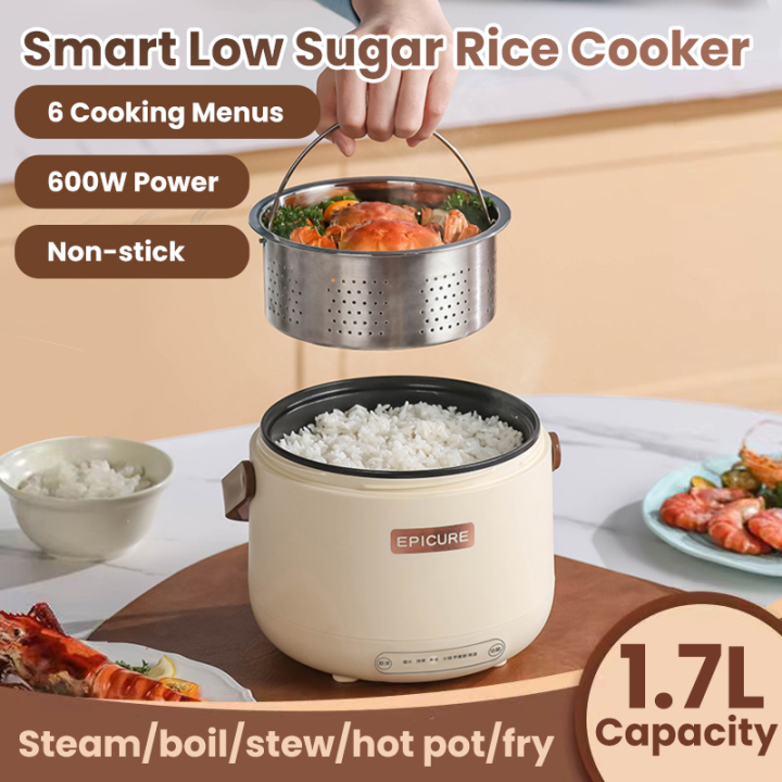 [COD] Low Sugar Rice Cooker 1.7L Mini Rice Cooker Non-stick Pan Multi ...