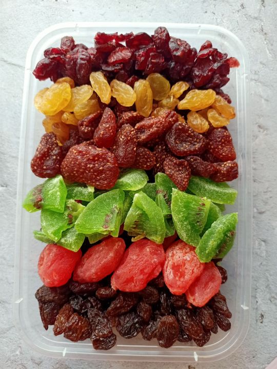 🔥🔥ผลไม้รวม 6 ชนิด อบแห้ง🔥🔥 สตอเบอรี่ 🍓แครนเบอร์รี่🍒 กีวี 🥝 ลูกเกดดำ🍇 ...