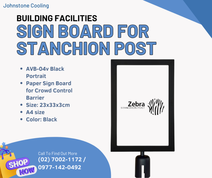 A4 Black Sign Frame (for retractable belt type stanchion post), Signage ...