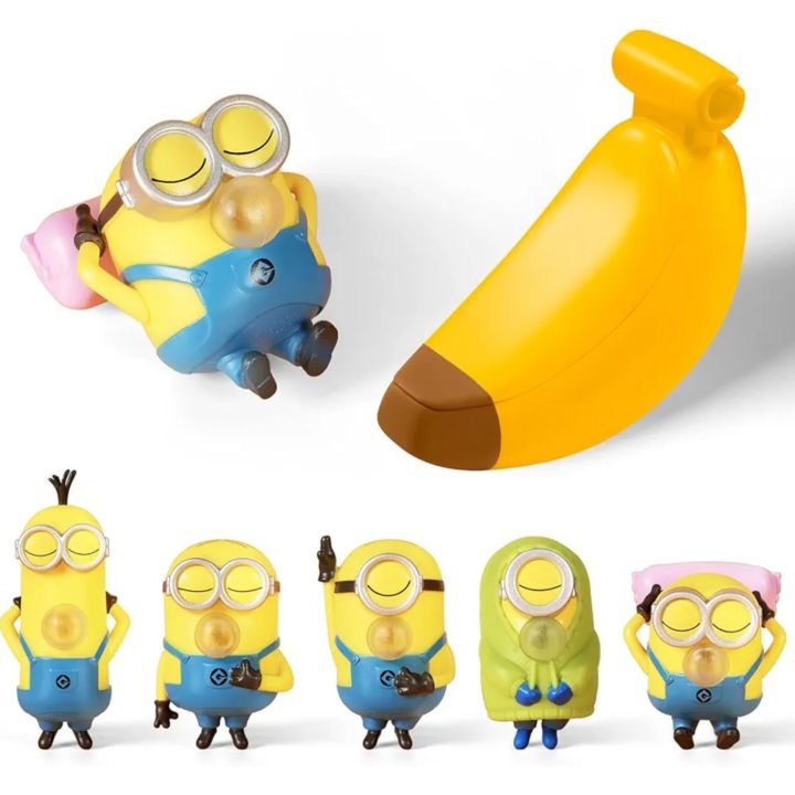 Minions blind box action figure fun banana naptime squishy minion ...