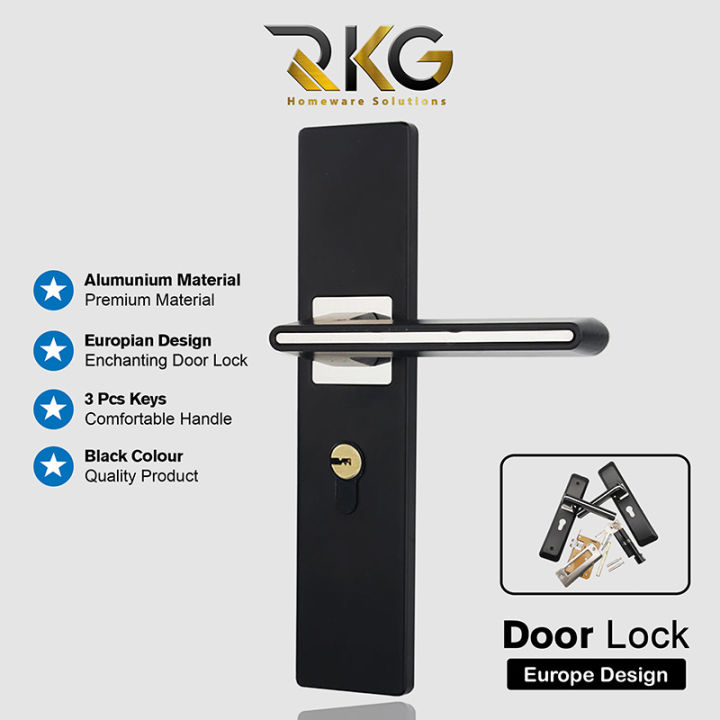 Kunci Pintu Knob Elegant Black Door Lock Set DRL-621MB | Lazada Indonesia