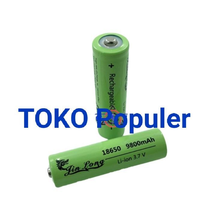 Baterai Lithium 18650 3.7 Volt 9800mAh JIN LONG Rechargeable baterai ...