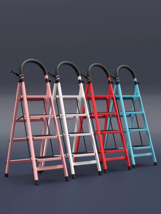 LUVHOME Aluminum Folding Step Ladder Hagdanan Heavy Duty Herringbone ...