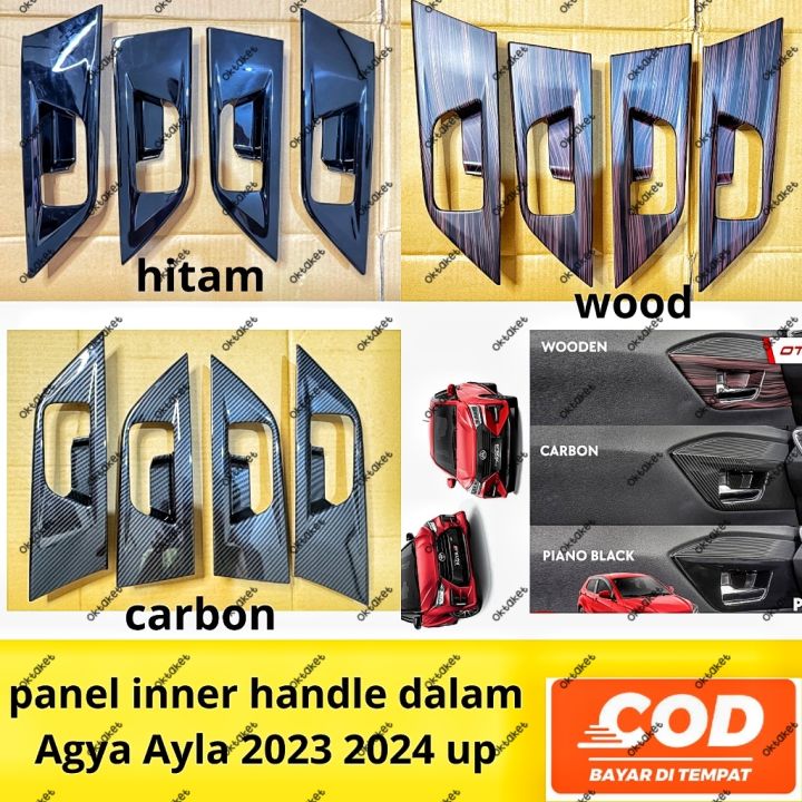 panel inner handle dalam Agya Ayla 2023 2024 2025 Hitam wood carbon ...