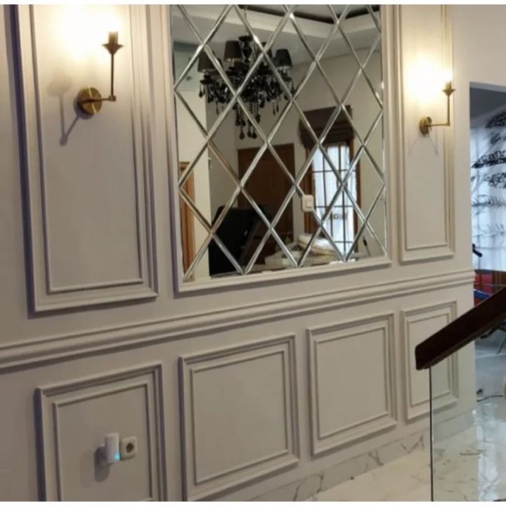 Paket Set Kaca Cermin Moulding 1M X 1M Termurah COD/Kaca Cermin ...