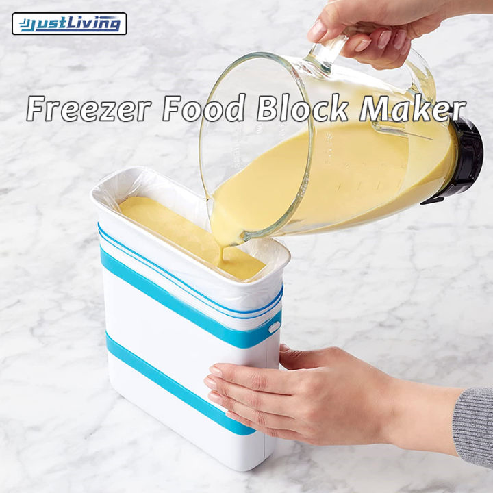 JustLiving FreezeUp Frozen Food Block Maker Meal Prep Bag Container To ...