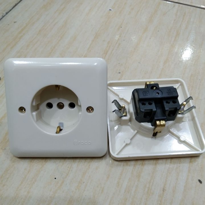 broco stop kontak inbow - Stop Kontak broco tanam Cream | Lazada Indonesia