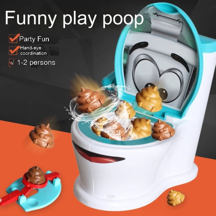 Funny Prank Toys Catapult Toilet Poop Multiplayer Party Table Games ...