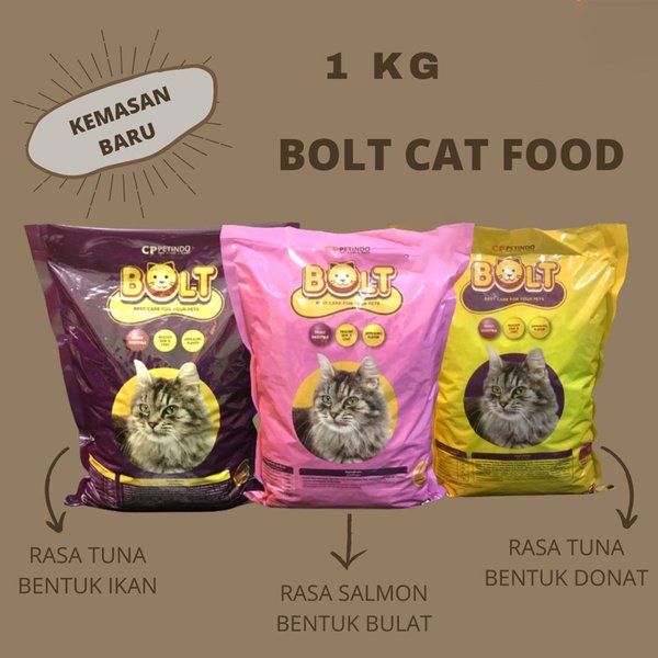 Makanan Kucing Bolt 800 gr Makanan Kucing Kering Pakan Kucing Bolt ...
