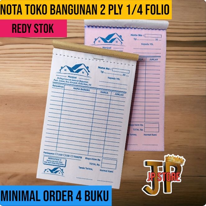 NOTA TOKO BANGUNAN ATAU MATERIAL 2 PLY 1/4 FOLIO - SIAP KIRIM. | Lazada ...