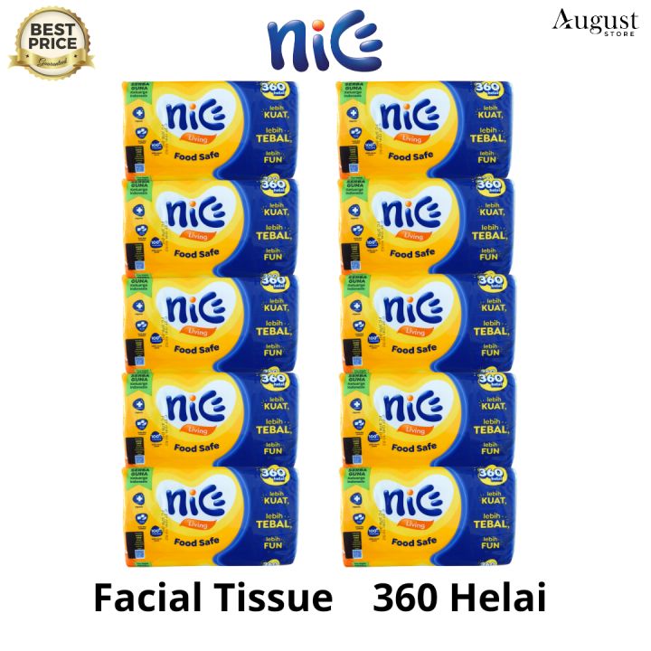 [PAKET 10 PACK] Tissue NICE Isi 360 Helai / 2 Ply / Tissue Wajah ...