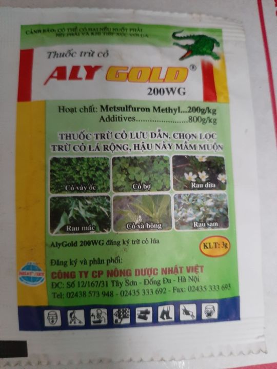 Thuốc trừ cỏ ALY GOLD 200WG (gói 3 gam): Trừ cỏ hậu nảy mầm muộn, trừ ...