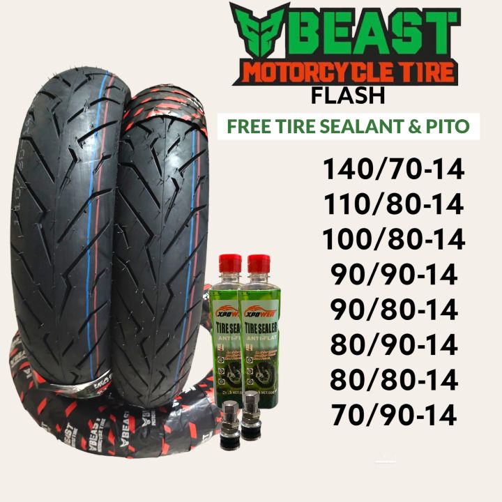 BEAST TIRE TUBELESS SIZE 14 WITH TIRE SEALANT & PITO | Lazada PH