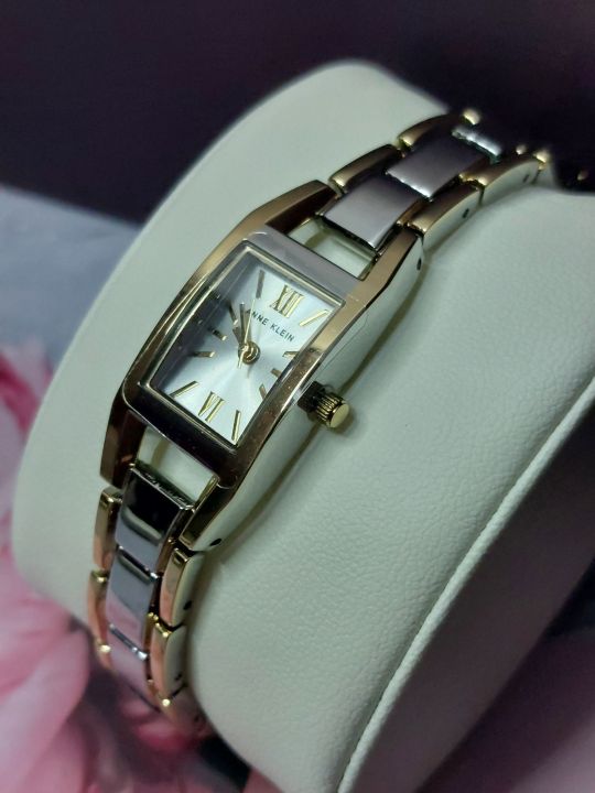 Anne Klein AK Stainless Steel Two Tone Rectangular Dinner Watch | Lazada PH