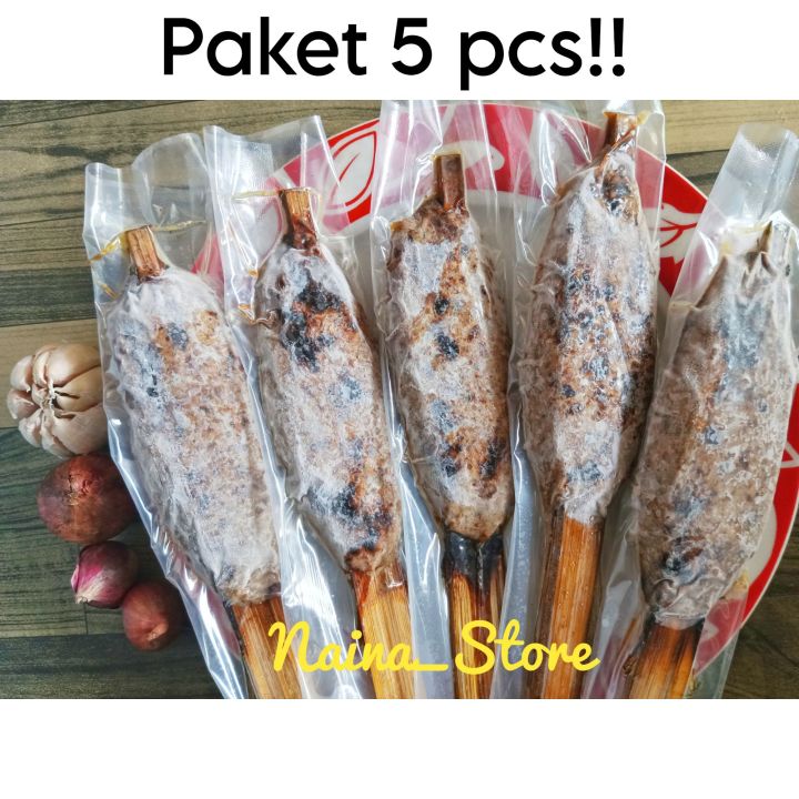 PAKET 5PCS paket frozen food SATE BANDENG KHAS SERANG BANTEN lauk siap ...