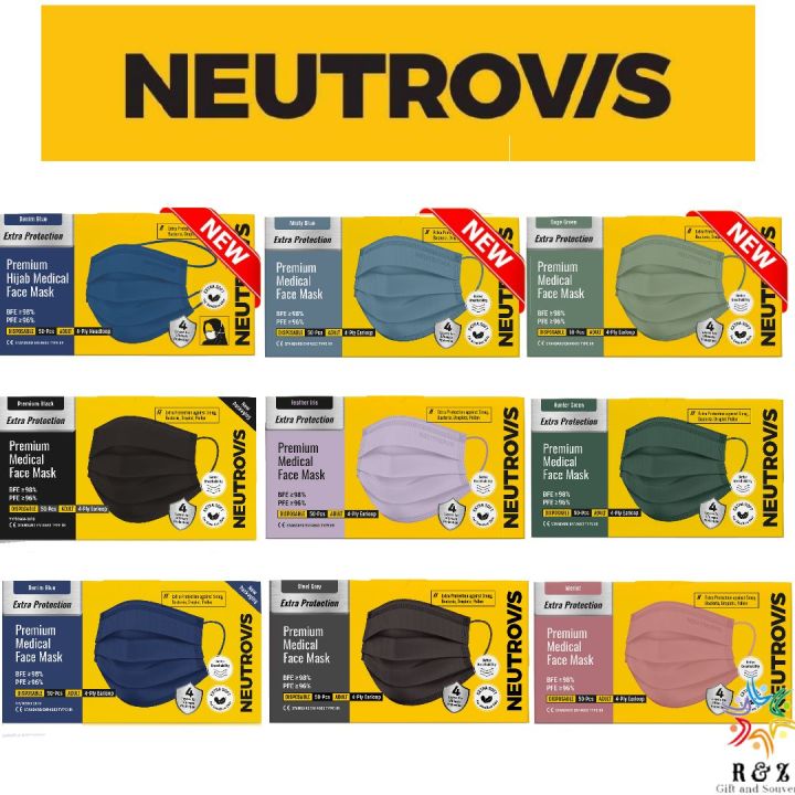 Neutrovis Medical Face Mask Premium Mask 4PLY Mask Hunter Green ,Blue ...