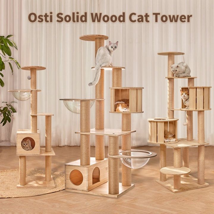 Large Cat Tree House 8/9 Layers Luxury Nature Sisal House Game Tower ...