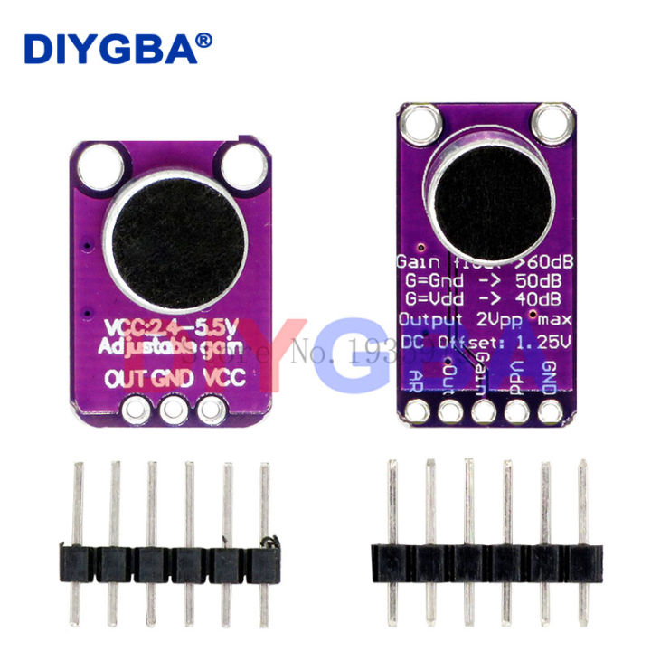 บอร์ดเครื่องขยายเสียงไมโครโฟน MAX9814เซ็นเซอร์โมดูลเสียงระบบอัตโนมัติ ...