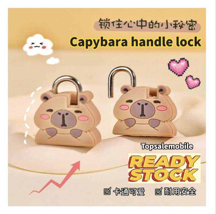 Capybara handle lock capibara padlock luggage bag drawer lock capybala | Lazada