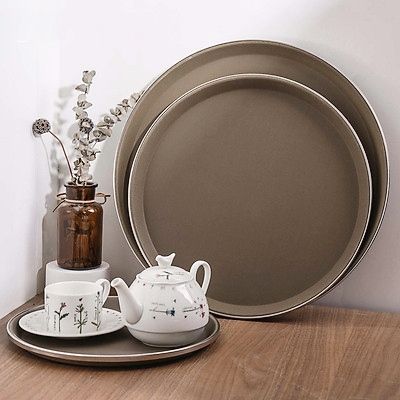 Mâm nhựa phục vụ tròn chống trượt nâu,đen 4 kích thước | Lazada.vn