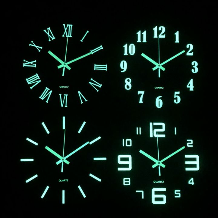 *ReadyStock* 30cm Neon Light Wall Clock Quartz Moden Reflective ...