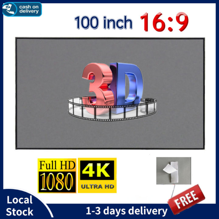 [Projector Tripod+Free Curtain Sticker] Anti Light Curtain 100 inch ...