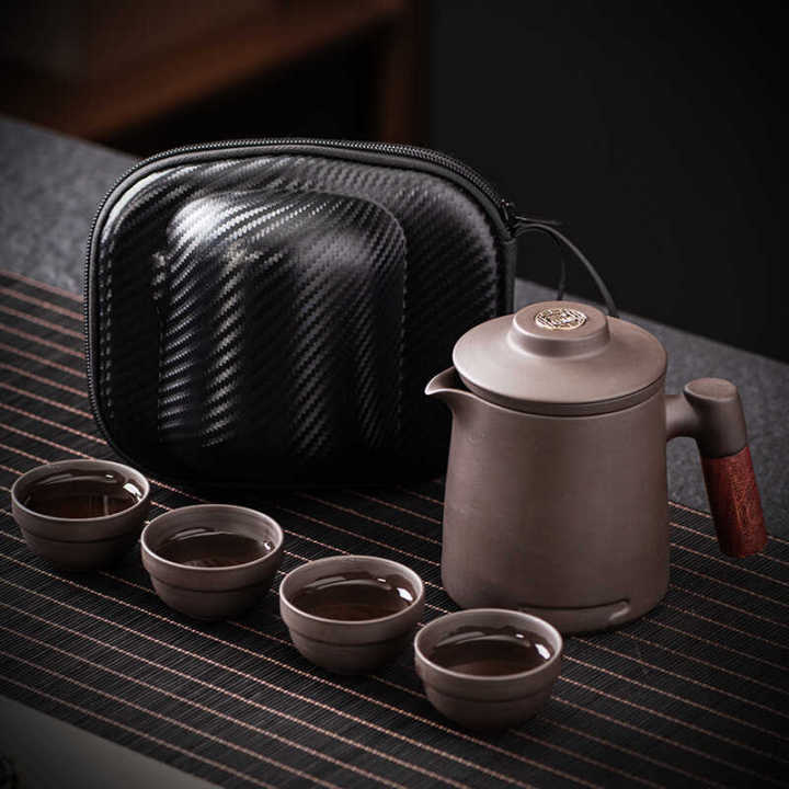 Purple Sand Travel Tea Set Teapot Tea Water Separation For Home Office ...