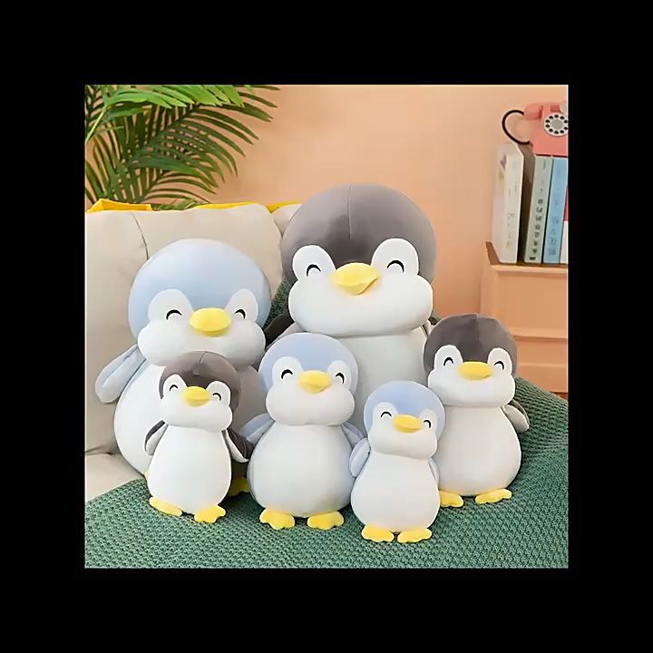 Miniso Penguin Plush Toy - Stuffed Toys Soft Penguin Black, Blue And ...