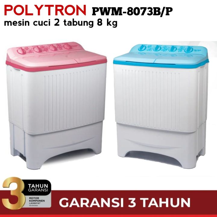 POLYTRON PWM 8073 Mesin cuci 2 tabung 8kg | Lazada Indonesia