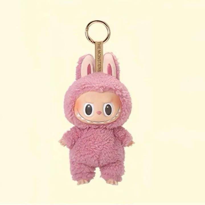 LABUBU MACARON พวงกุญแจลาบูบู้มาการอง สีชมพู Labubu The Monster POPMART ...