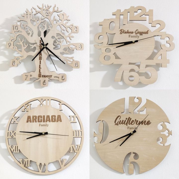 Personalized Laser-Cut Wooden Wall Clock | Lazada PH
