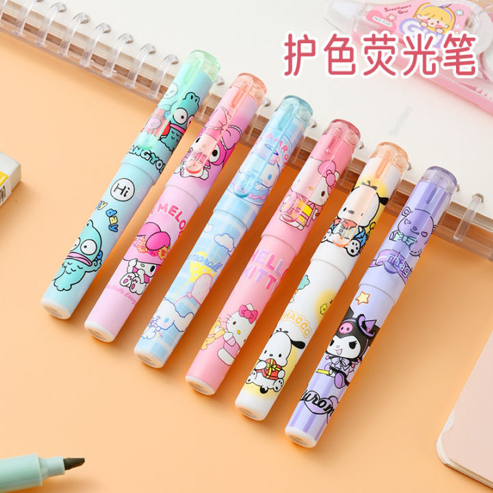 【Ready Stock】6Pcs Sanrio Hello Kitty Highlighter Pen Set Kawaii Kuromi ...
