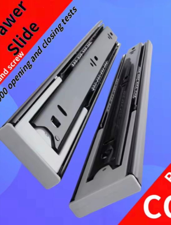 12,14,16,18,20 inch soft close Drawer Slide Guide 3 Fold Ball Bearing ...