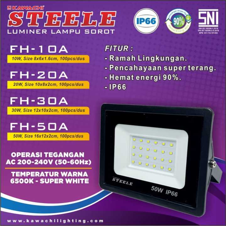 Lampu Sorot LED Flood Light Luminer Steele 10W 20 W 30watt 50 Watt ...