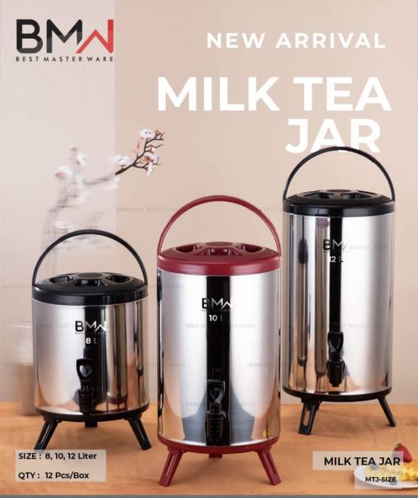 BMW MILK TEA BUCKET TERMOS DISPENSER AIR PANAS 12 L TEBAL PUAS ORIGINAL ...