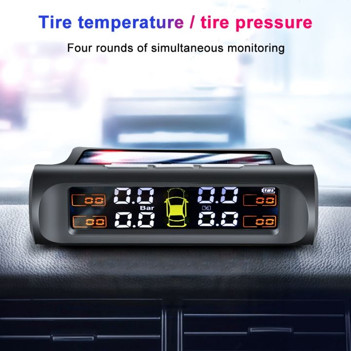 TPMS Solar Power TPMS Car Tire Pressure Alarm Monitor Auto Security System Tyre Pressure 360 ...