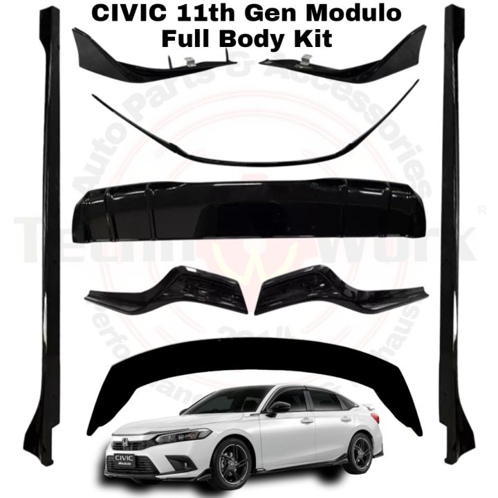 Civic FE 11TH Gen Modulo body Kits 2022 up Honda Gloss Spoiler Lip ...