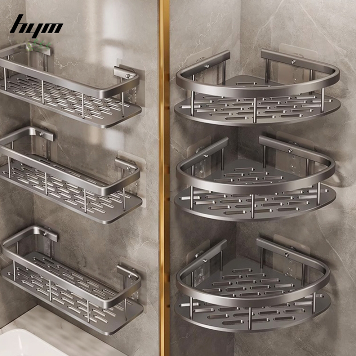 HYM Space Aluminum Bathroom Rack Bathroom Organizer Storage Shelf Rack ...