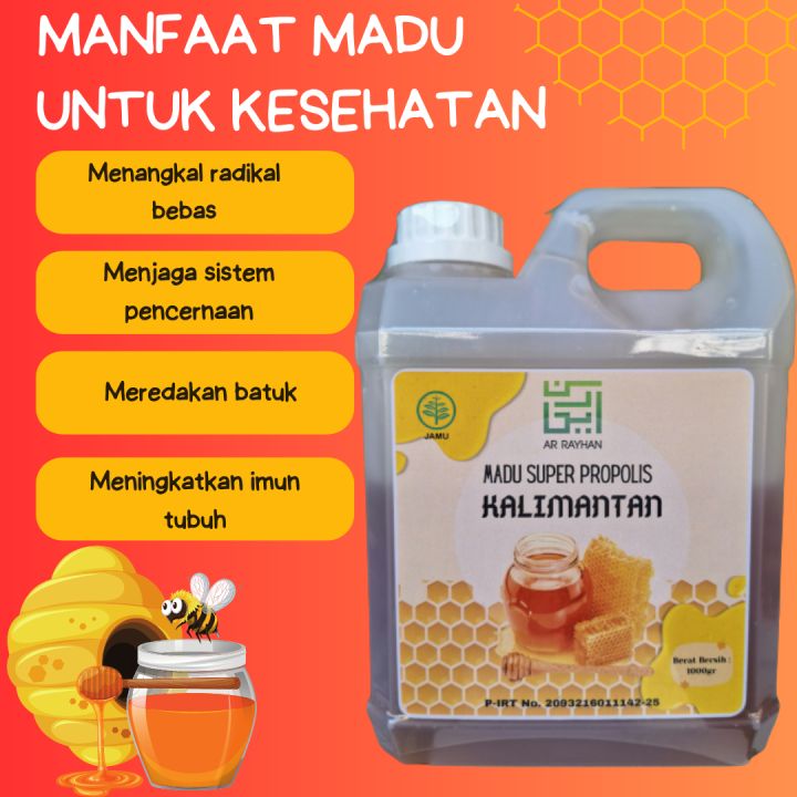 Madu SUPER PROPOLIS Kalimantan plus Bee Pollen 1kg Ar-Rayhan | Lazada ...