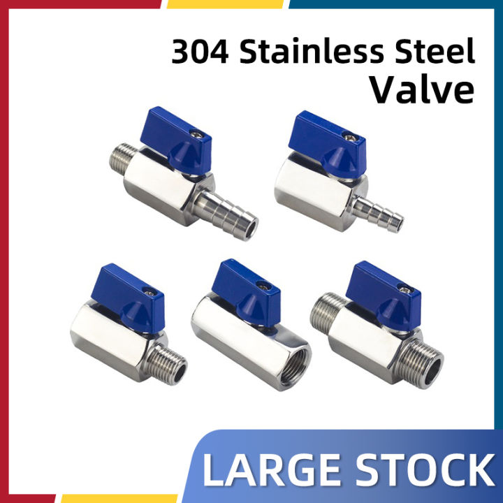 304 Stainless Steel Mini Ball Valve with Inner and Outer Threads, Mini ...