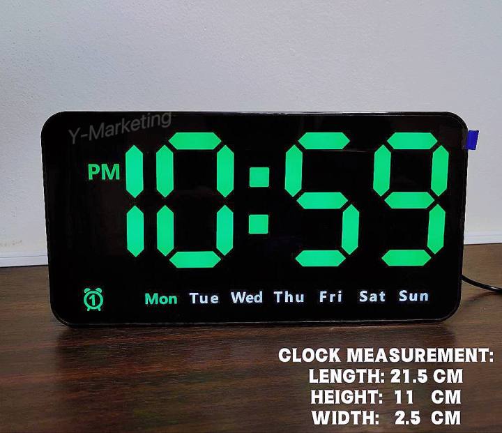 6638 Led Digital Alarm Clock Wall Hang And Display Stand Clear Digits | Lazada PH