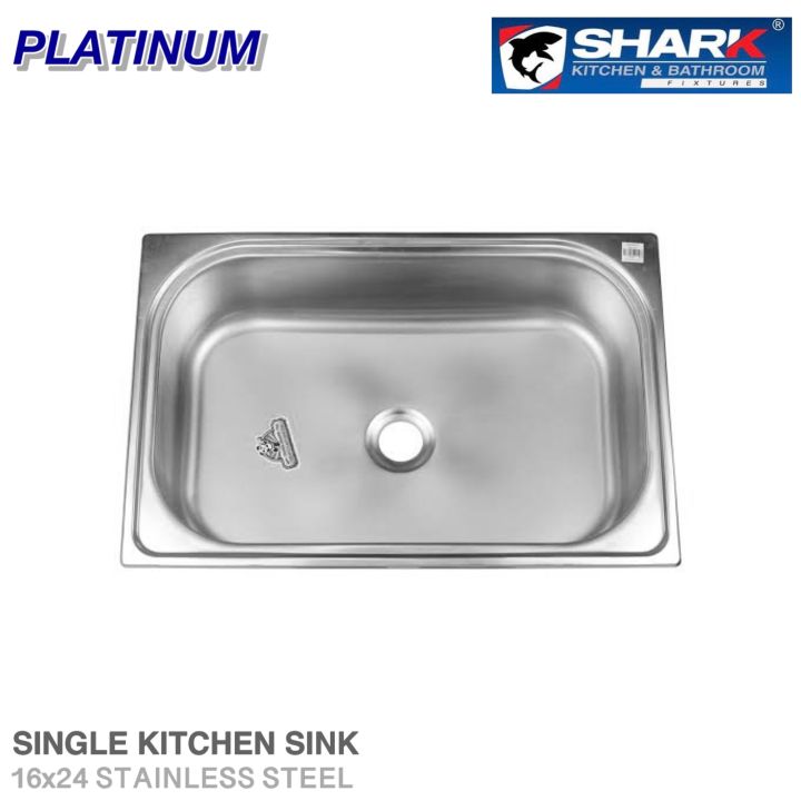 SHARK Single Kitchen Sink | 16x24 Stainless Steel Kitchen Sink | | Lazada PH