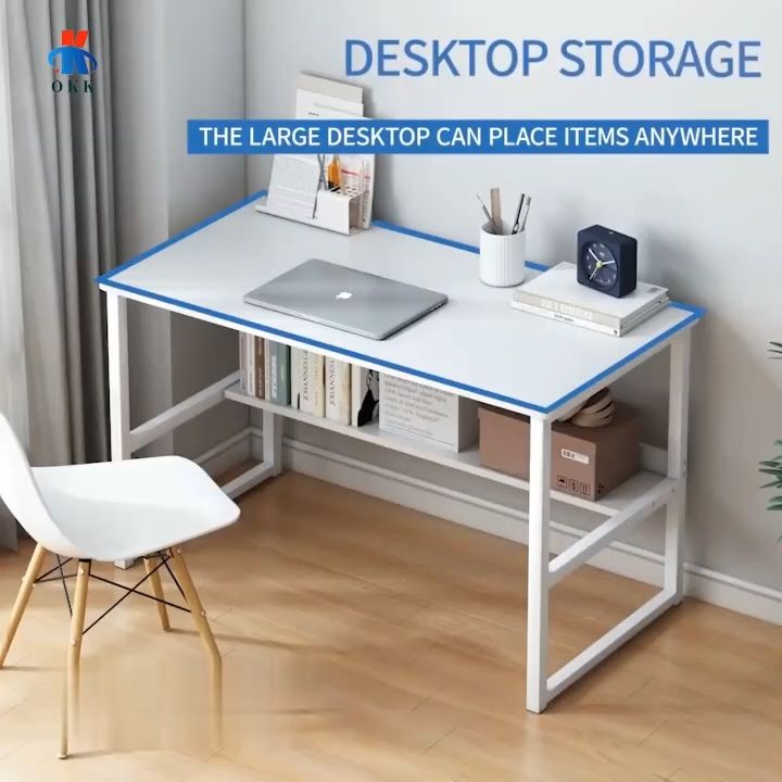 120CM Meja belajar Study Table Nordic Simple Computer Table Double ...