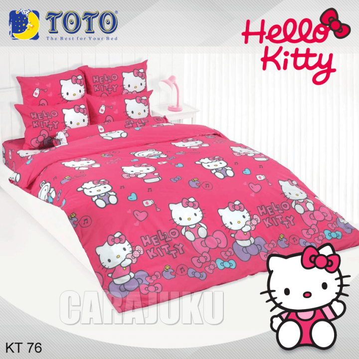 TOTO ชุดผ้าปูที่นอน คิตตี้ Hello Kitty KT76 สีชมพู #โตโต้ ชุดเครื่องนอน ...