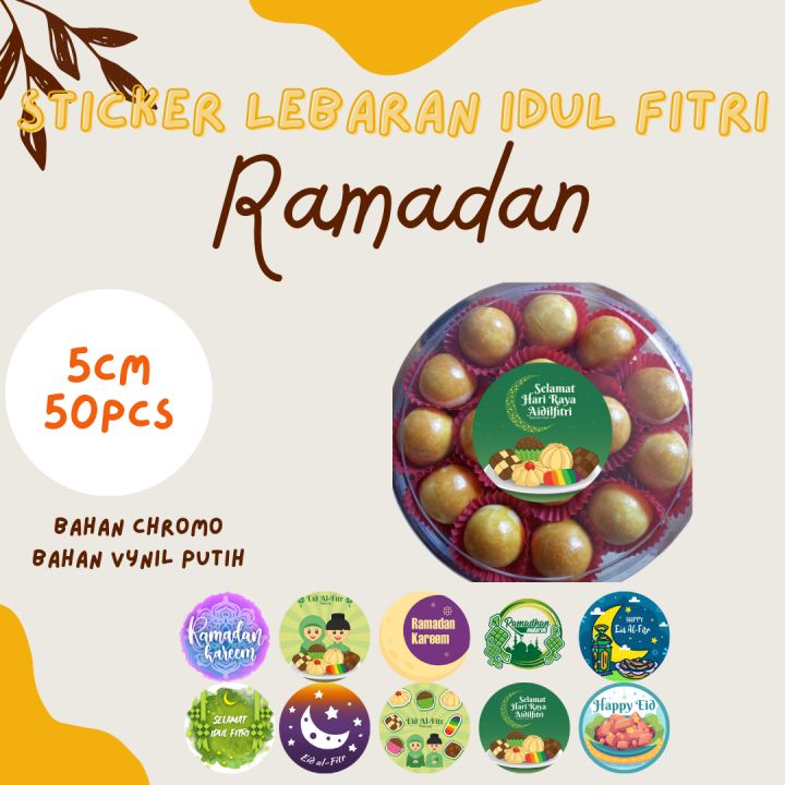 Sticker Toples Idul Fitri/Sticker Lebaran/Sticker Bulat/Sticker Kemasan ...