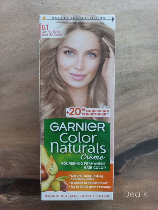 Garnier Color Naturals/Nourishing Permanent Hair Color 8.1(Light Ash ...
