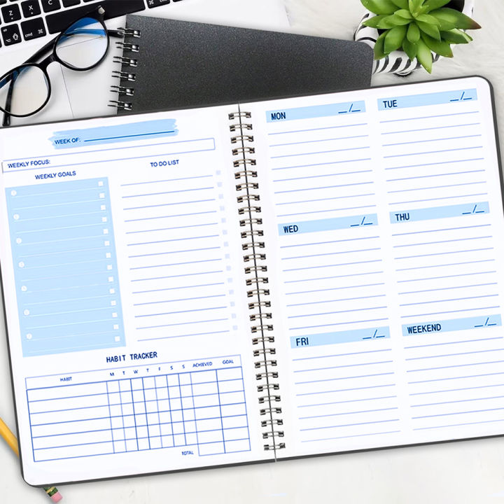 Planner Schedule Agenda Efficiency Notebook รายวันรายสัปดาห์รายเดือน ...