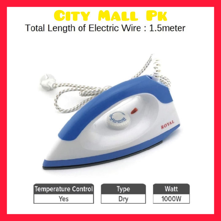 100% Original Electric Non Stick Dry&Stream Iron Temperature Control ...