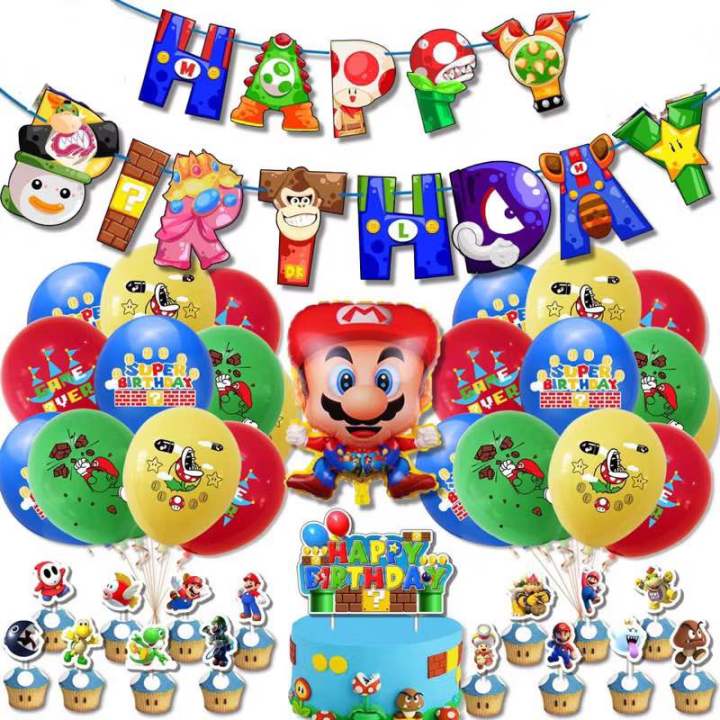 [SG Seller] Super Mario Foil Balloons Birthday Set F Party Decoration ...